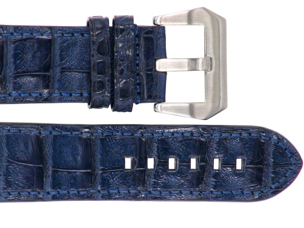 FOBO 凱門鱷魚皮錶帶 watch strap 深藍奢華質感，彰顯品味 - FOBO CROCODILE